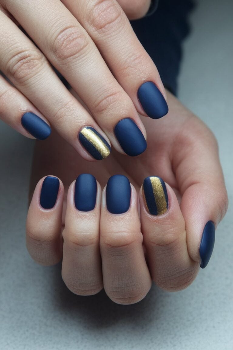 30 Navy Blue Nail Designs - Nail the Glam