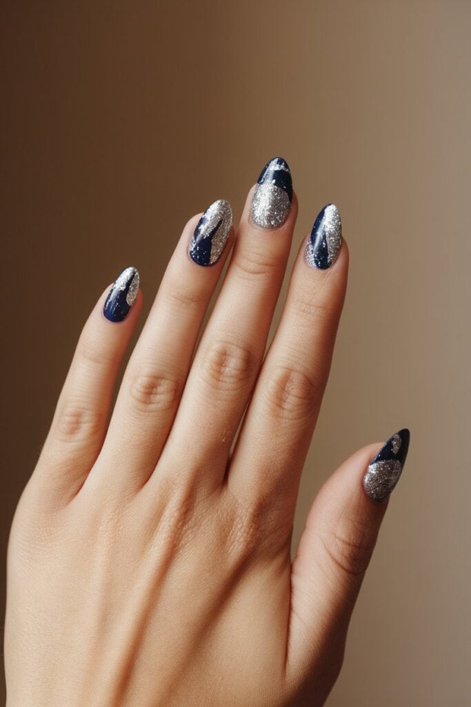 30 Navy Blue Nail Designs - Nail the Glam