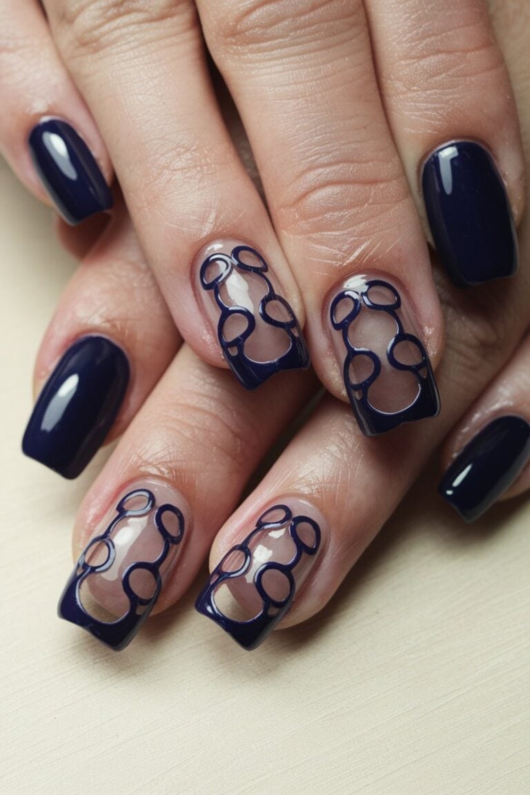 20 Navy Nail Designs - Nail the Glam
