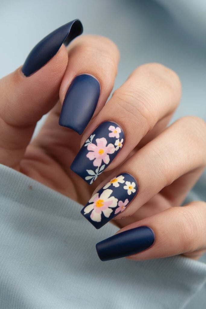 20 Navy Nail Designs - Nail the Glam