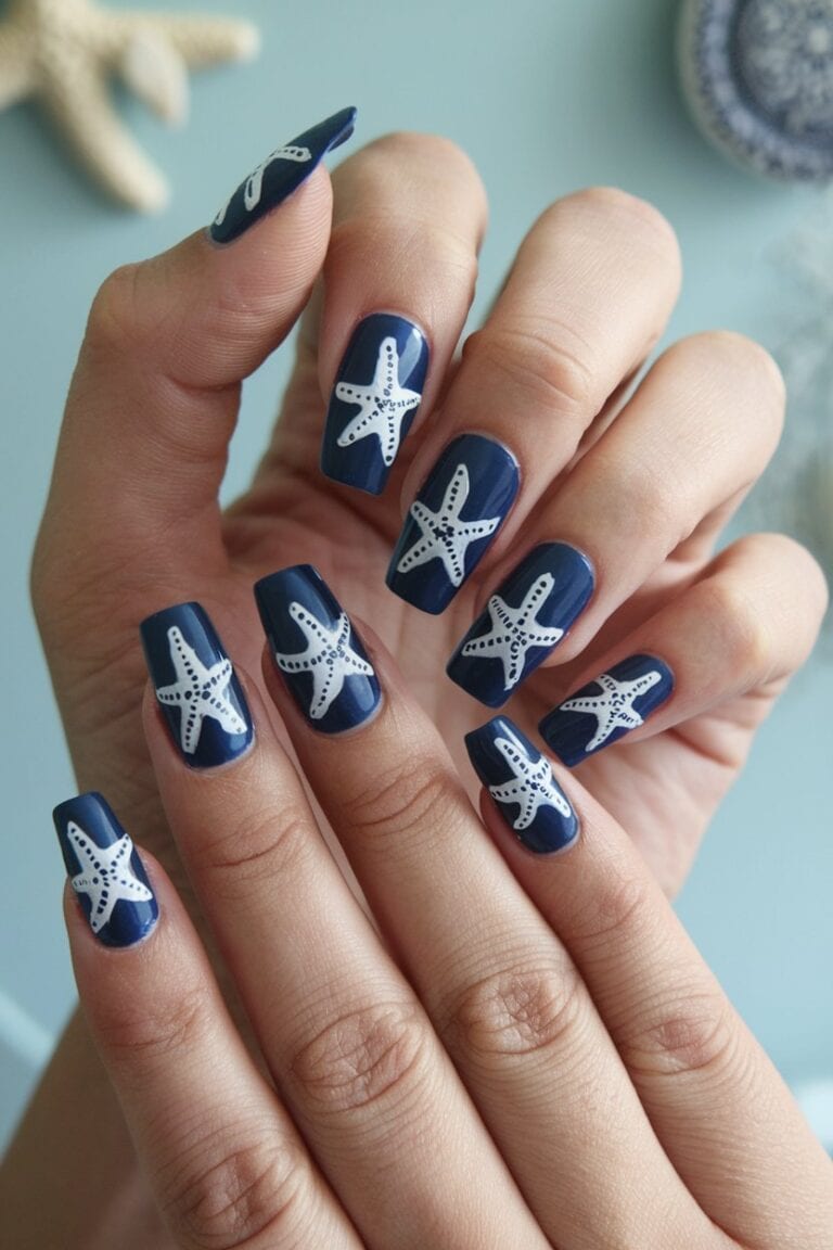 20 Navy Nail Designs - Nail the Glam