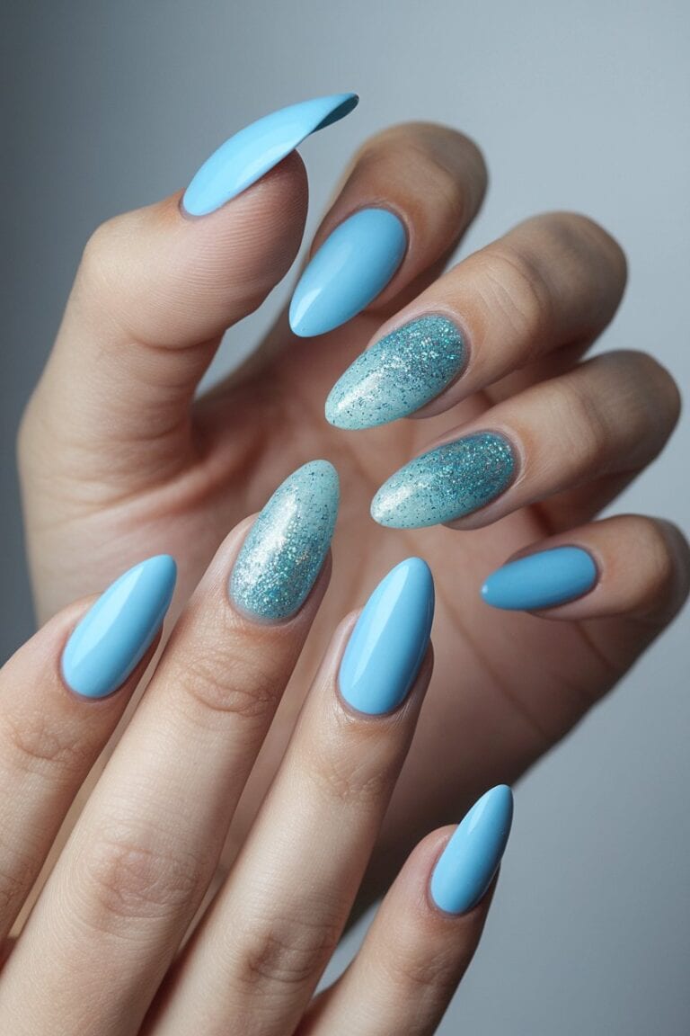 30 Light Blue Nail Designs - Nail the Glam