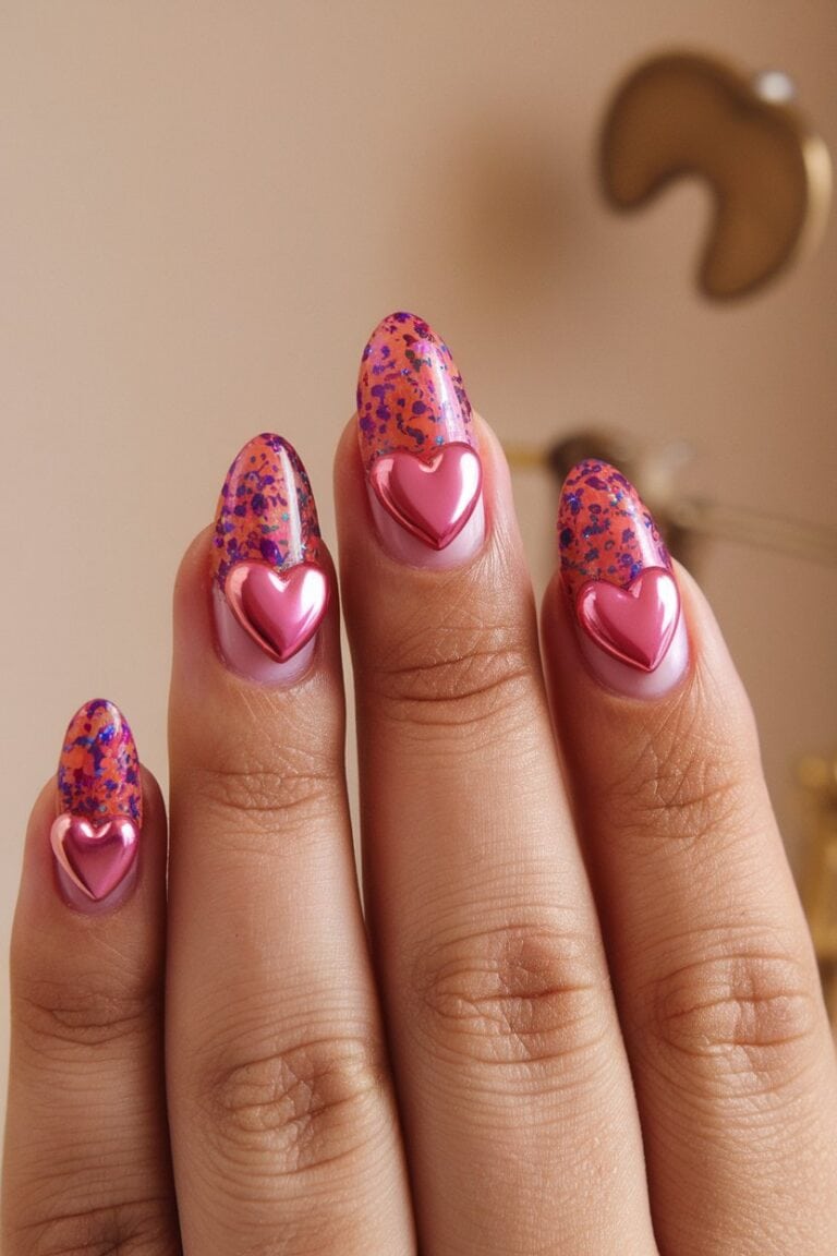 30 Nail Designs with Hearts - Nail the Glam