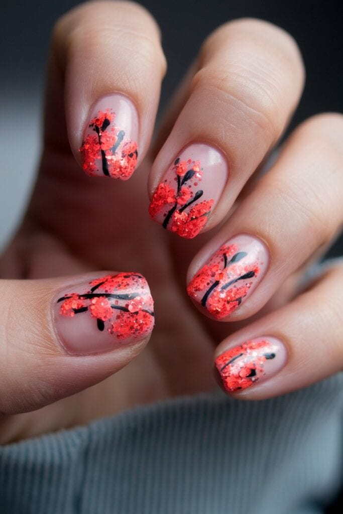 30 Spring Glitter Nail Designs - Nail the Glam