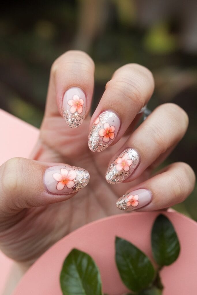 30 Spring Glitter Nail Designs - Nail the Glam