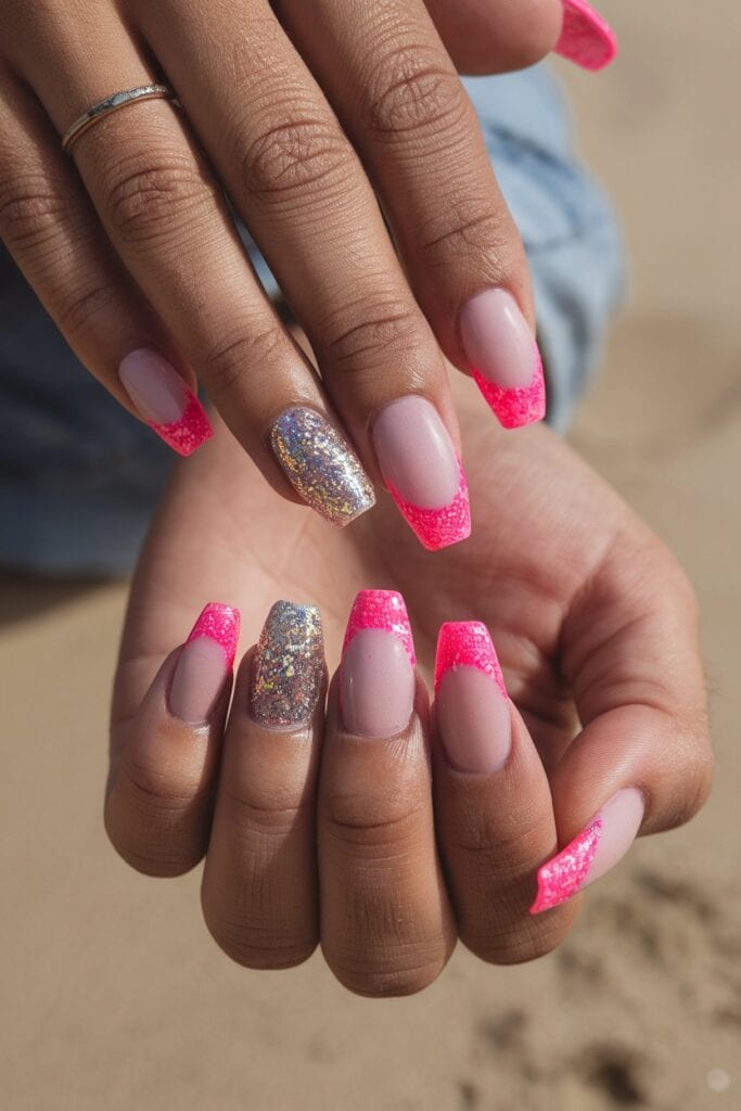 30 Spring Glitter Nail Designs - Nail the Glam