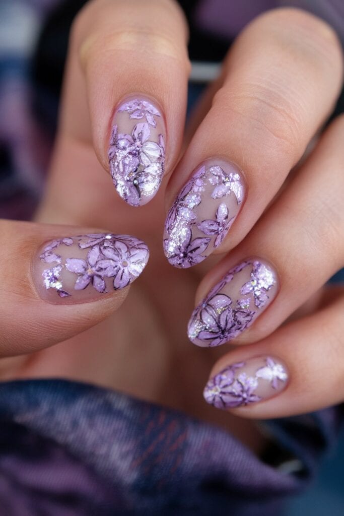 30 Spring Glitter Nail Designs - Nail the Glam