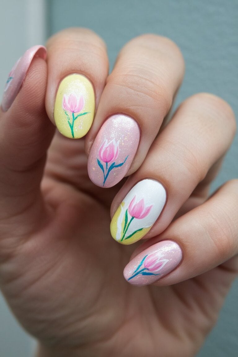 38 Spring Nail Designs with Flowers - Nail the Glam
