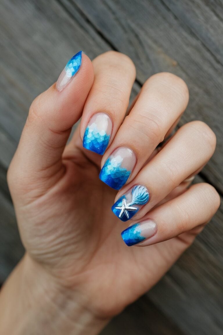 40 Blue Summer Nail Designs - Nail the Glam