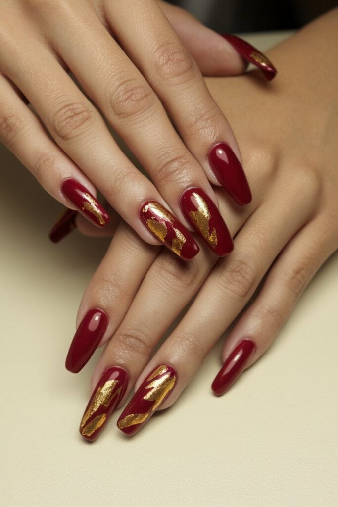 36 Dark Red Nail Design Ideas - Nail the Glam