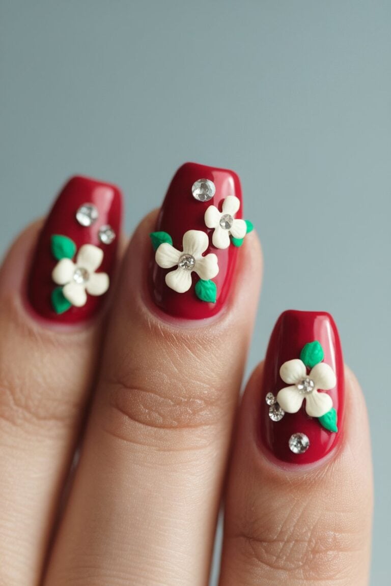 36 Dark Red Nail Design Ideas - Nail the Glam
