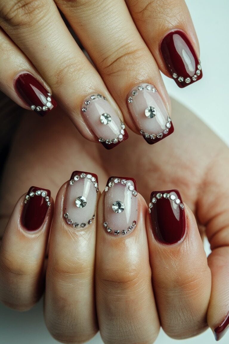 36 Dark Red Nail Design Ideas - Nail the Glam