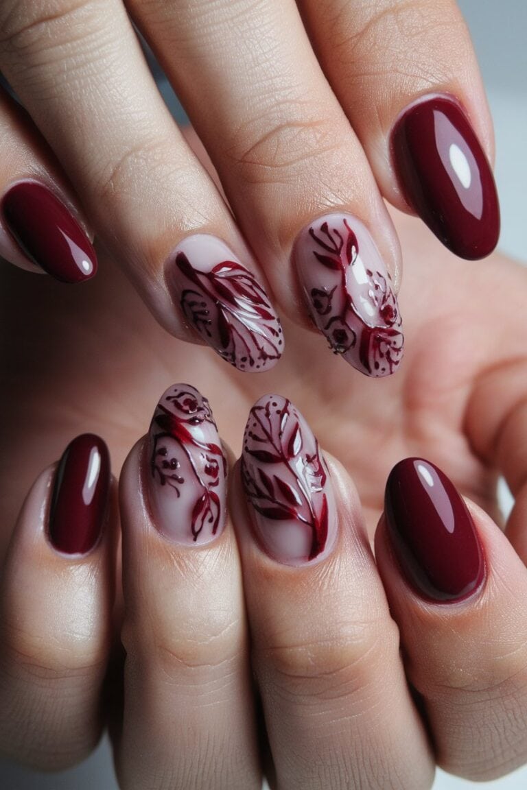 40 Maroon Nail Design Ideas - Nail the Glam