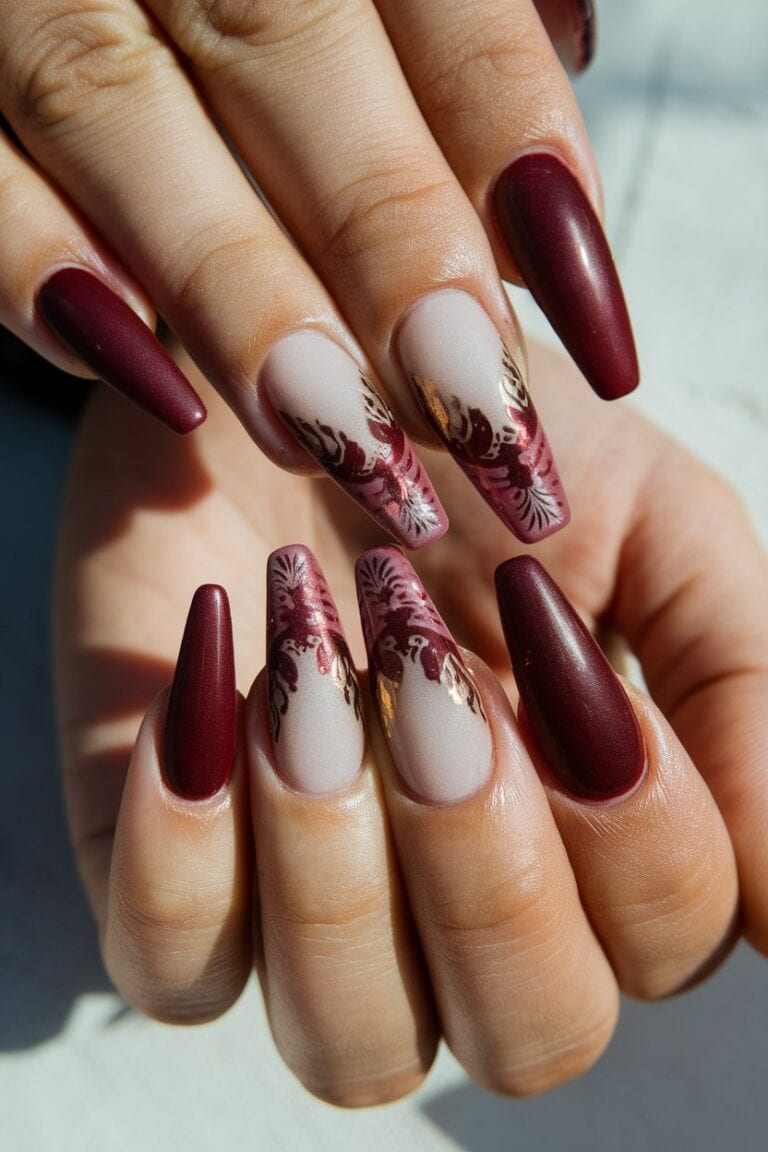 40 Maroon Nail Design Ideas - Nail the Glam