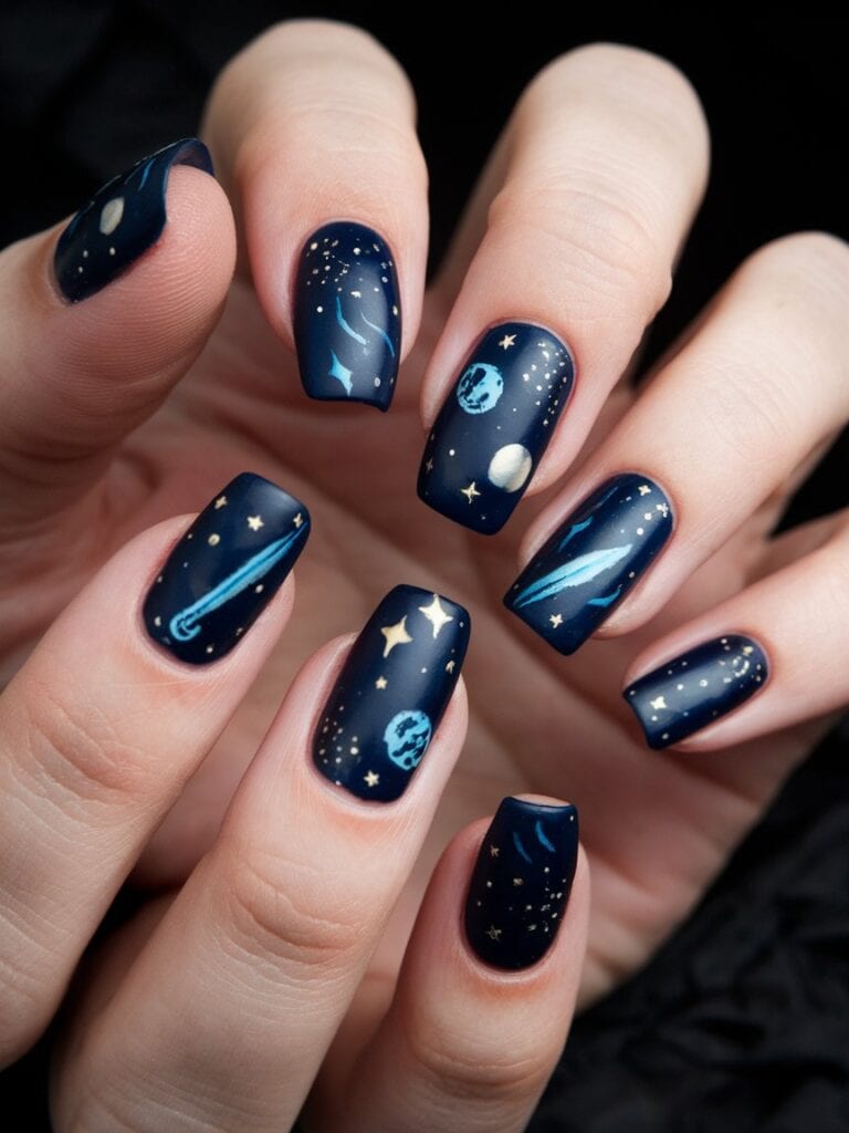 40 Dark Blue Nail Design Ideas - Nail the Glam