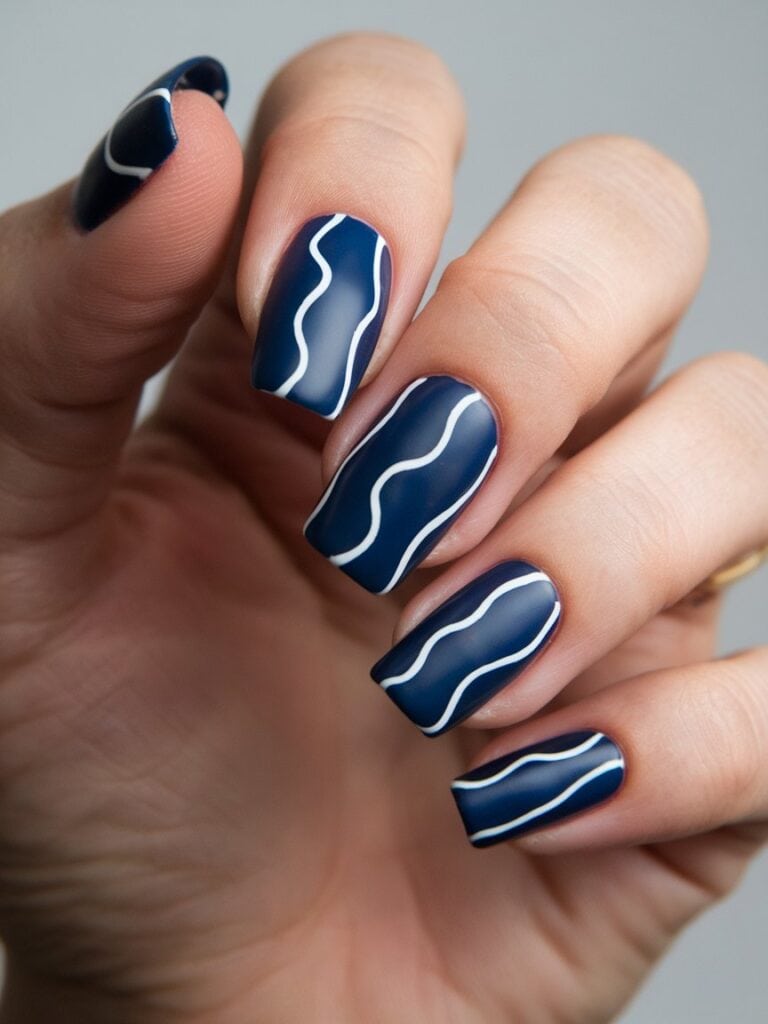 40 Dark Blue Nail Design Ideas - Nail the Glam
