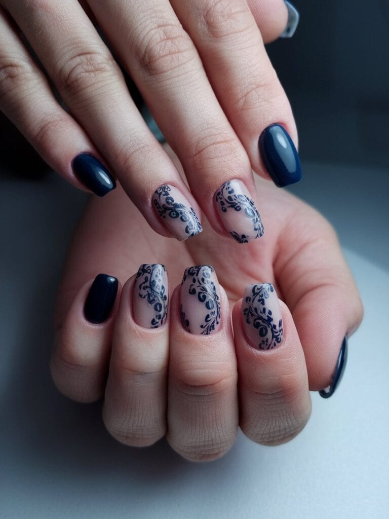 40 Dark Blue Nail Design Ideas - Nail the Glam