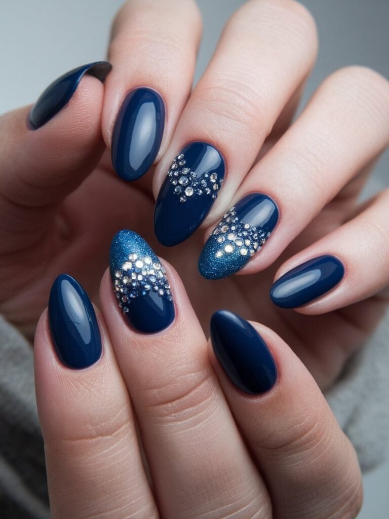 40 Dark Blue Nail Design Ideas - Nail the Glam