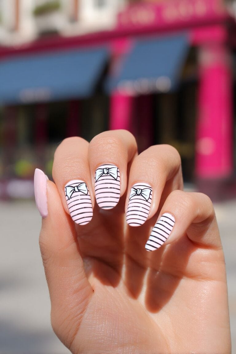 35 Nail Design Ideas with Bows - Nail the Glam