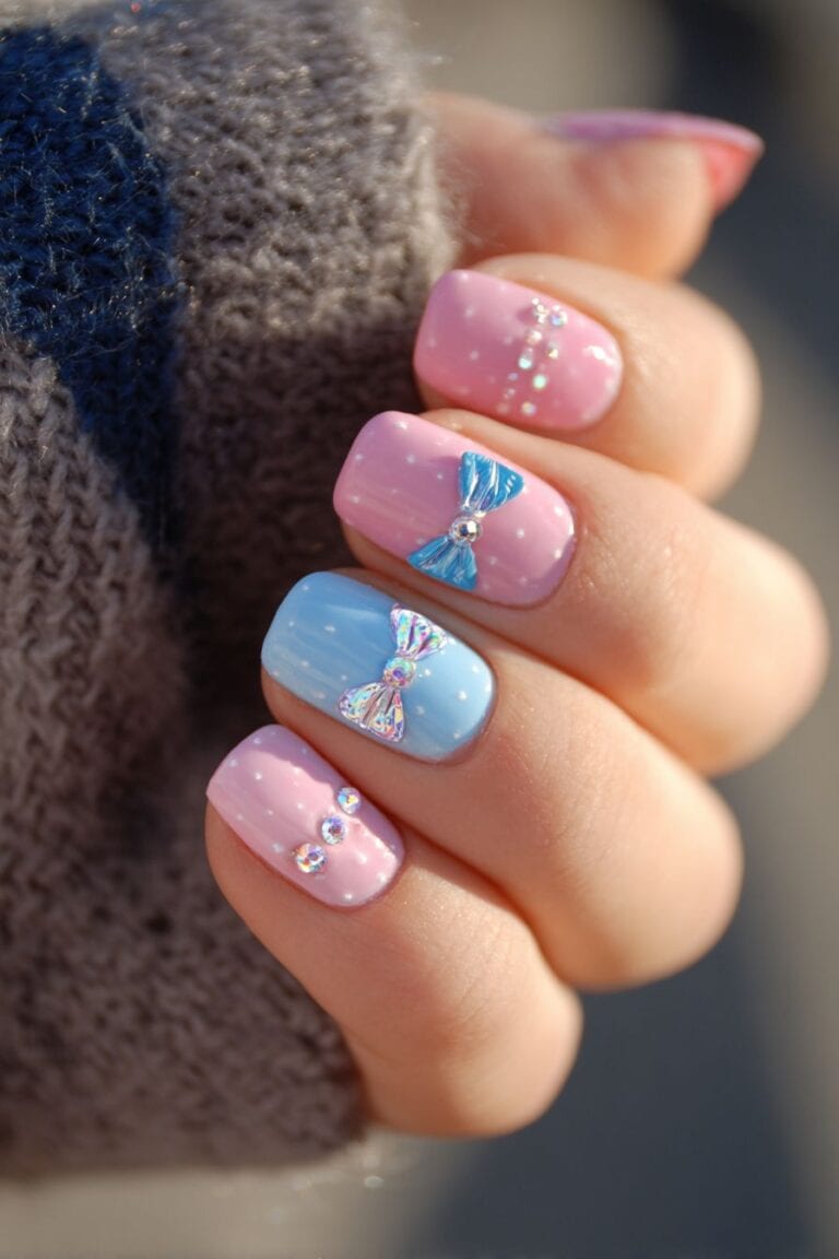 35 Nail Design Ideas with Bows - Nail the Glam
