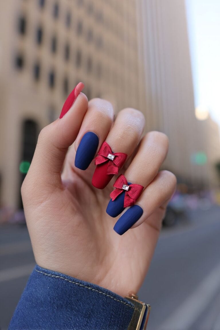 35 Nail Design Ideas with Bows - Nail the Glam