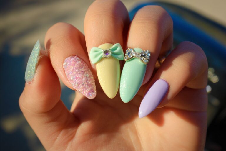 35 Nail Design Ideas with Bows - Nail the Glam