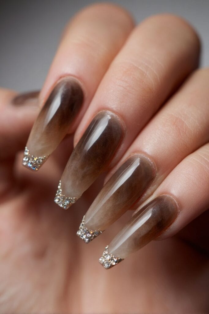 38 Nail Design Ideas with Diamonds - Nail the Glam
