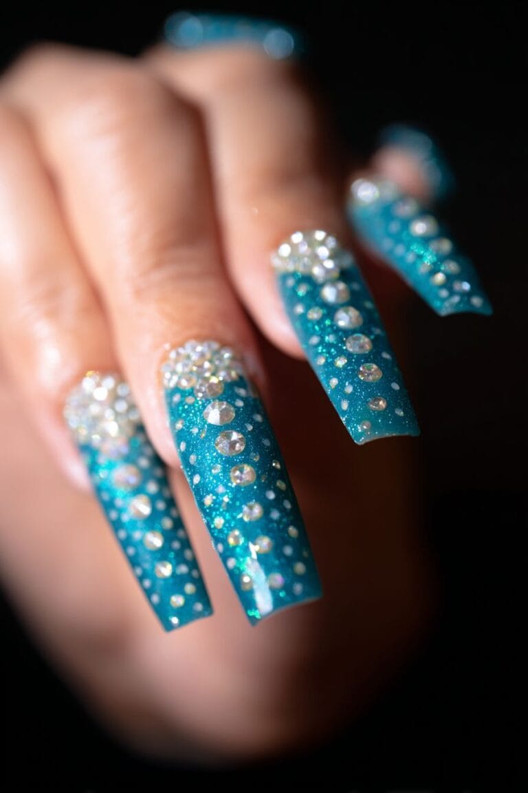 38 Nail Design Ideas with Diamonds - Nail the Glam