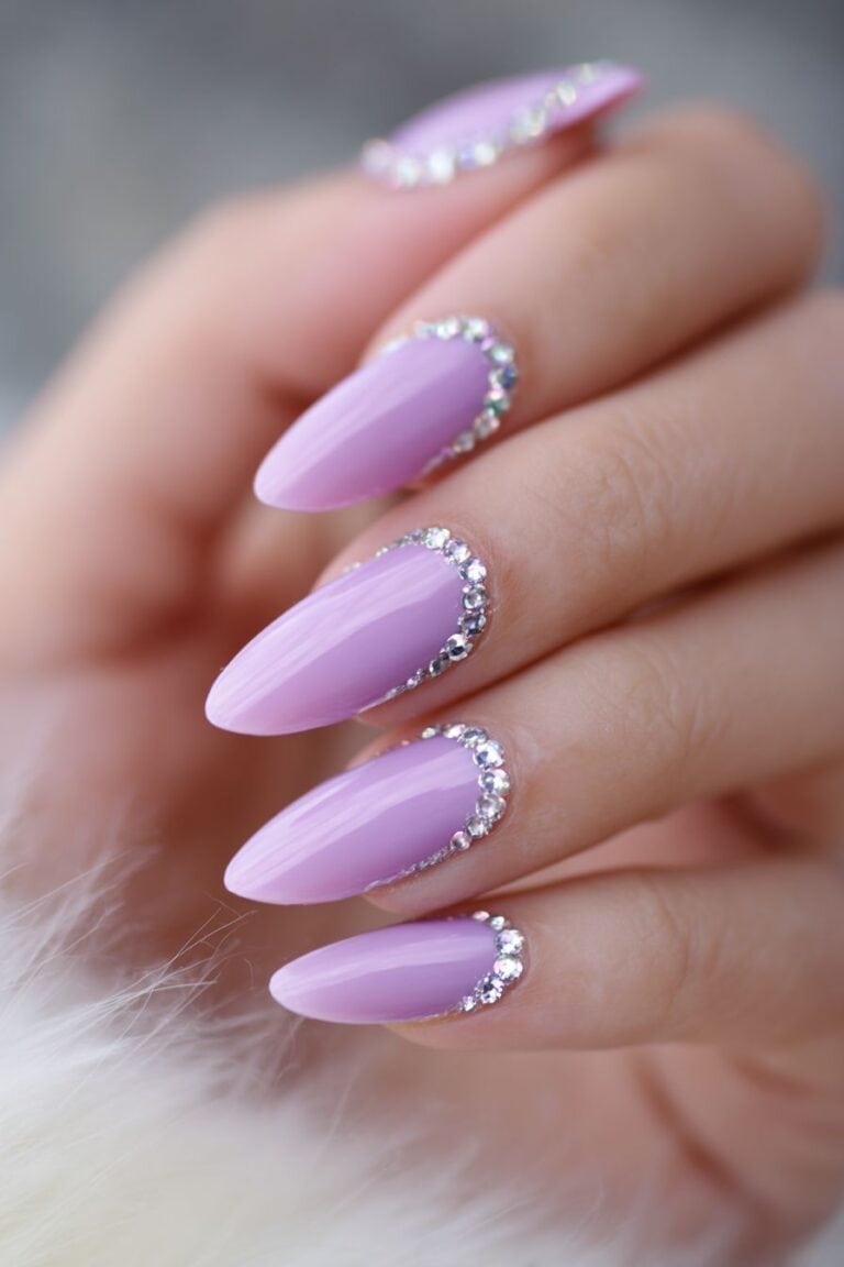 38 Nail Design Ideas with Diamonds - Nail the Glam