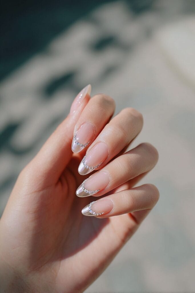 38 Nail Design Ideas with Diamonds - Nail the Glam