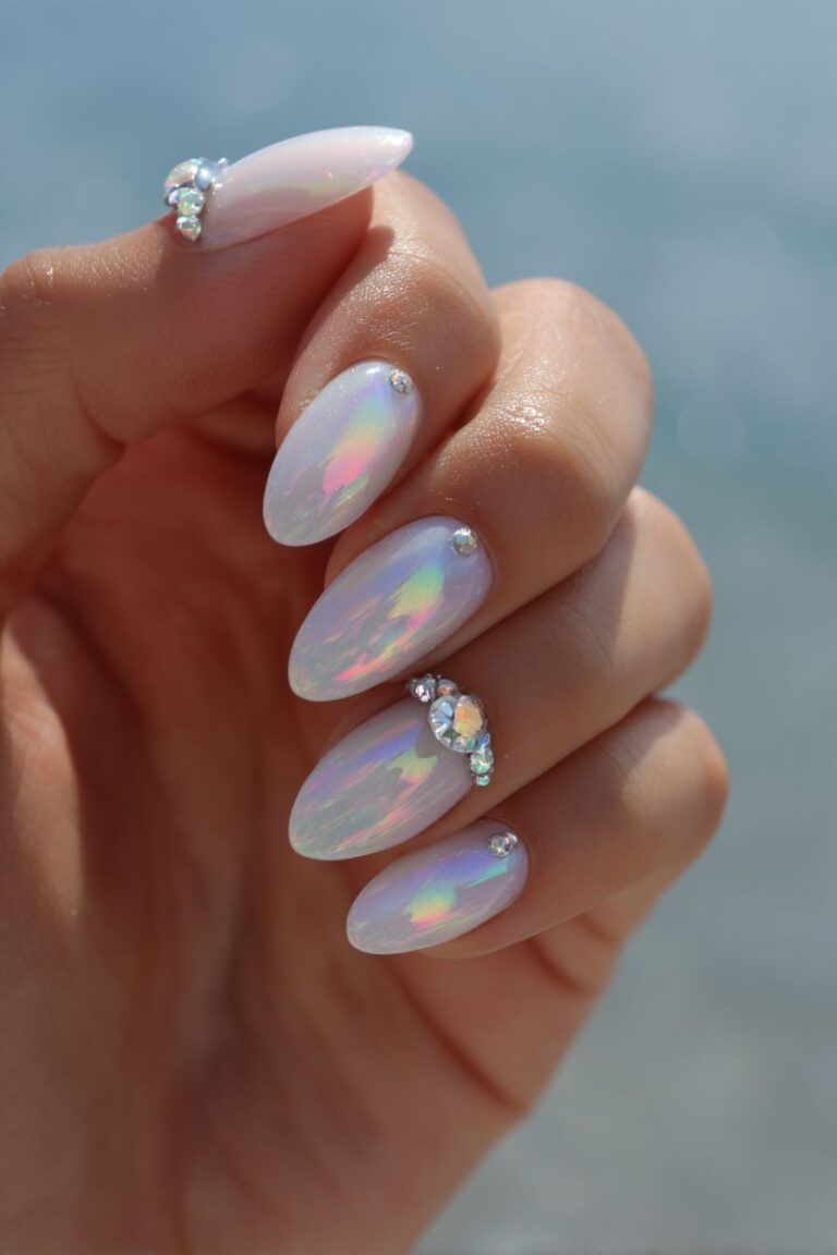38 Nail Design Ideas with Diamonds - Nail the Glam