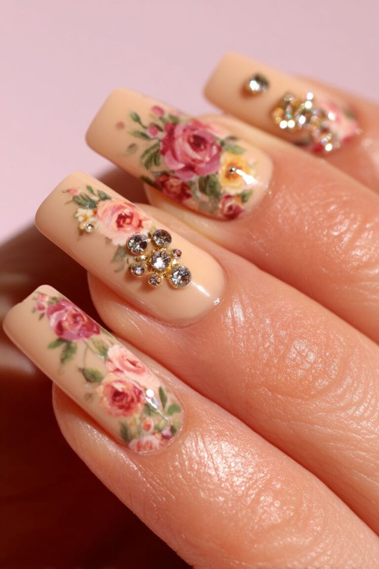40 Nail Design Ideas with Gems - Nail the Glam