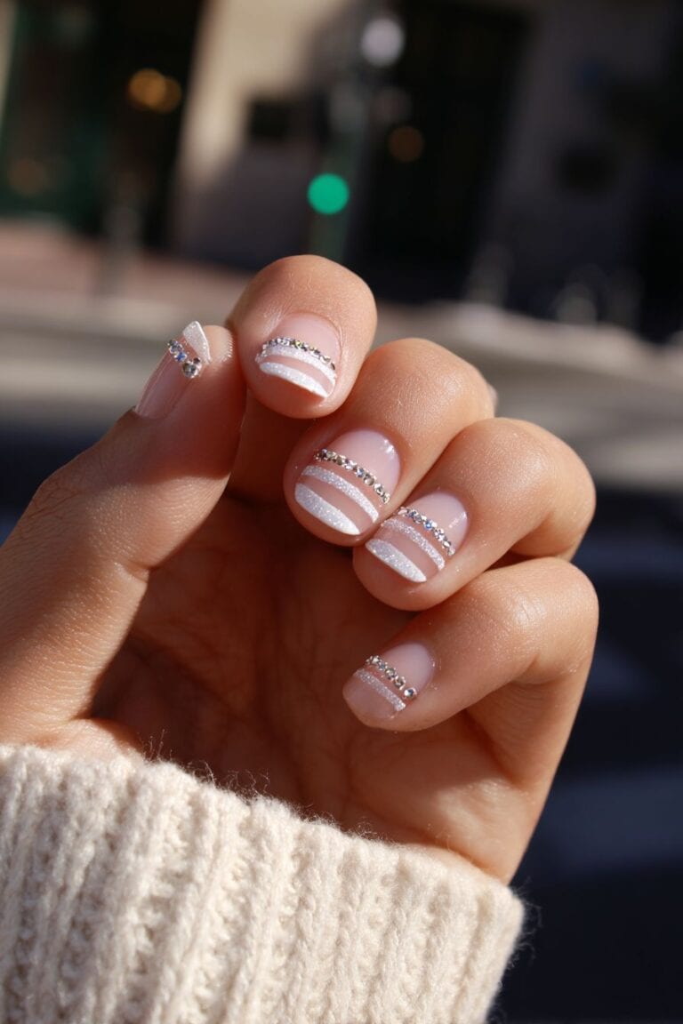 38 Nail Design Ideas with Rhinestones - Nail the Glam