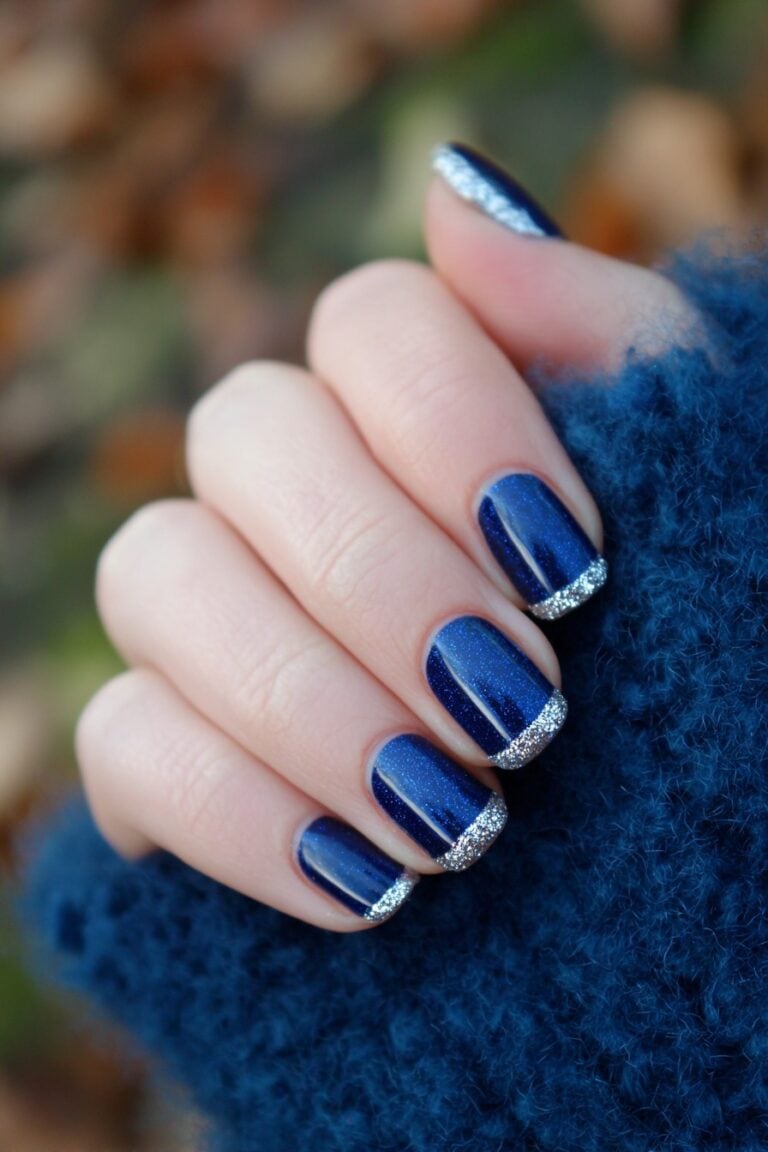 20 Blue Glitter Nail Designs - Nail the Glam