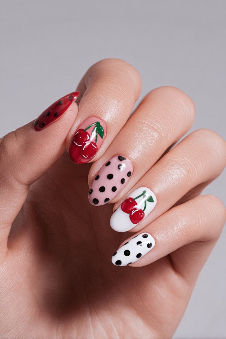 28 Cherry Nail Design Ideas - Nail the Glam