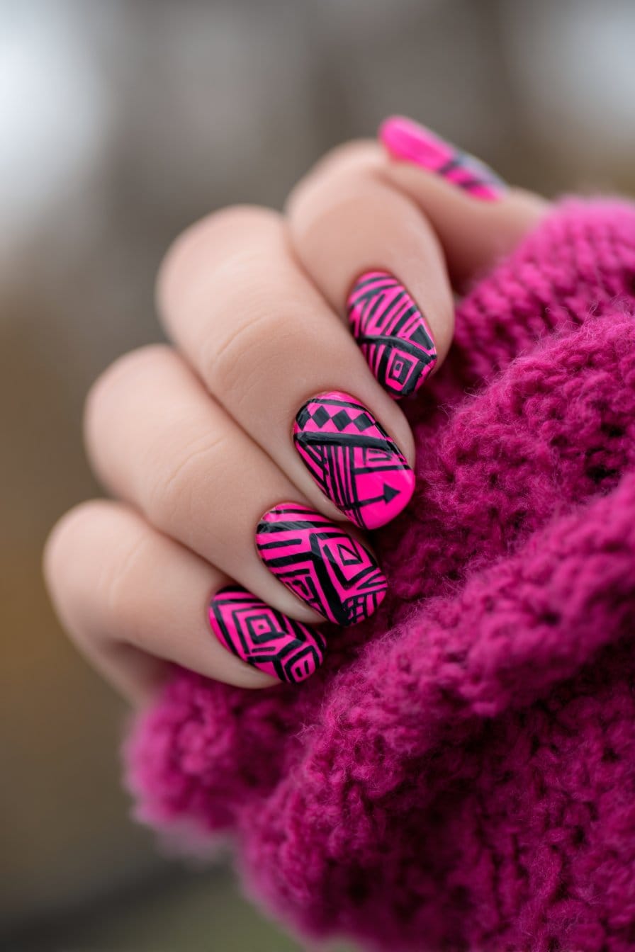 20 Dark Pink Nail Design Ideas - Nail the Glam