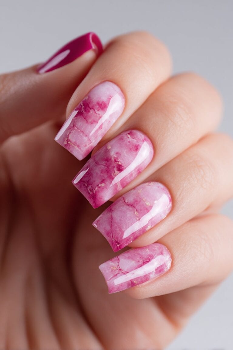 20 Dark Pink Nail Design Ideas - Nail the Glam