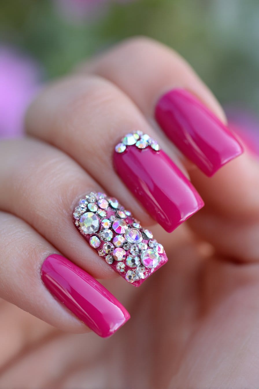 20 Dark Pink Nail Design Ideas - Nail the Glam