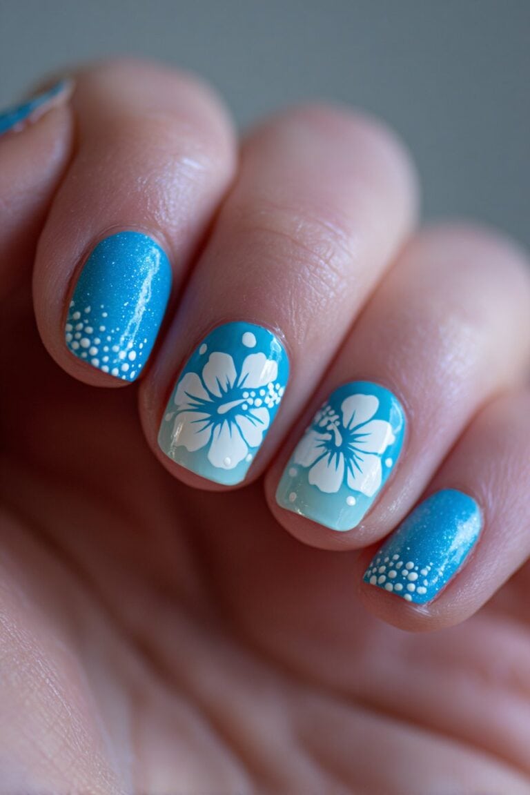 20 Hibiscus Flower Nail Designs - Nail the Glam