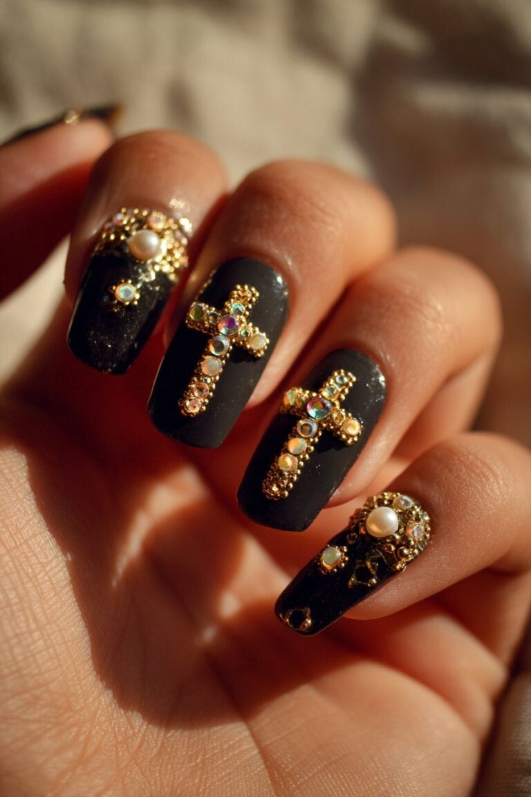 20 Nail Ideas With Crosses - Nail the Glam