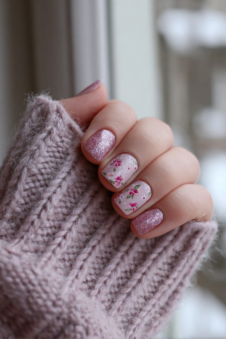 20 Pink Glitter Nail Designs - Nail the Glam