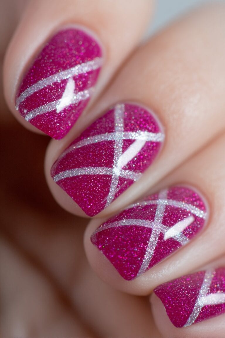 20 Pink Glitter Nail Designs - Nail the Glam