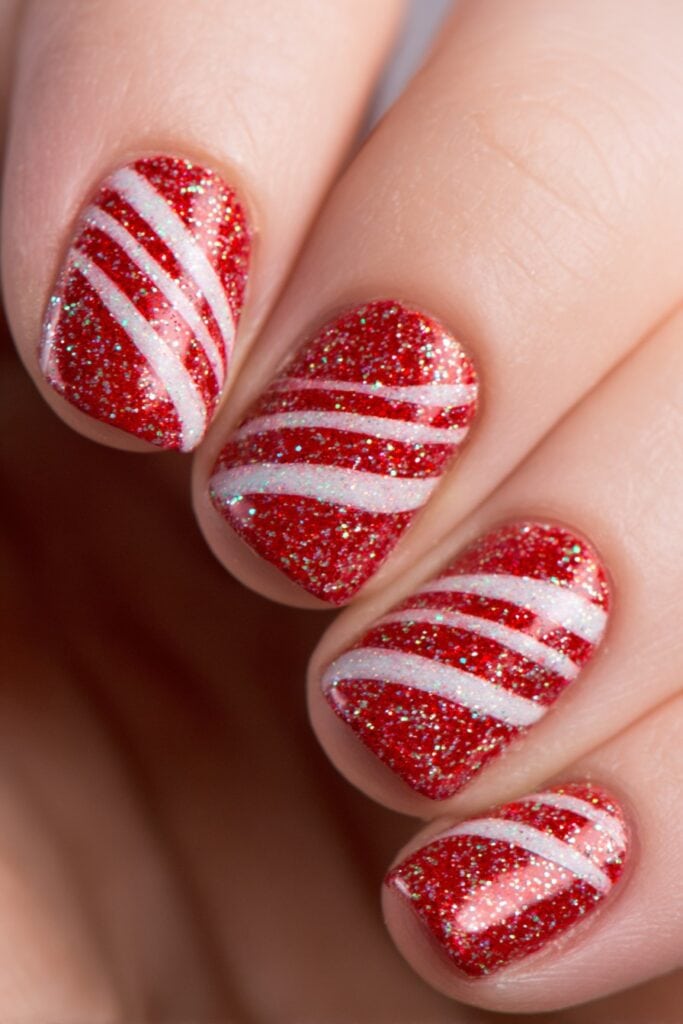 20 Red Glitter Nail Designs - Nail the Glam